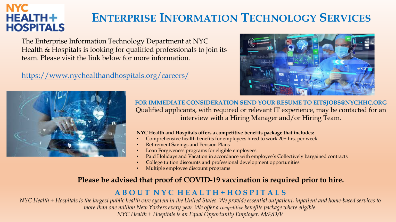 Now Hiring - NYC Health + Hospitals