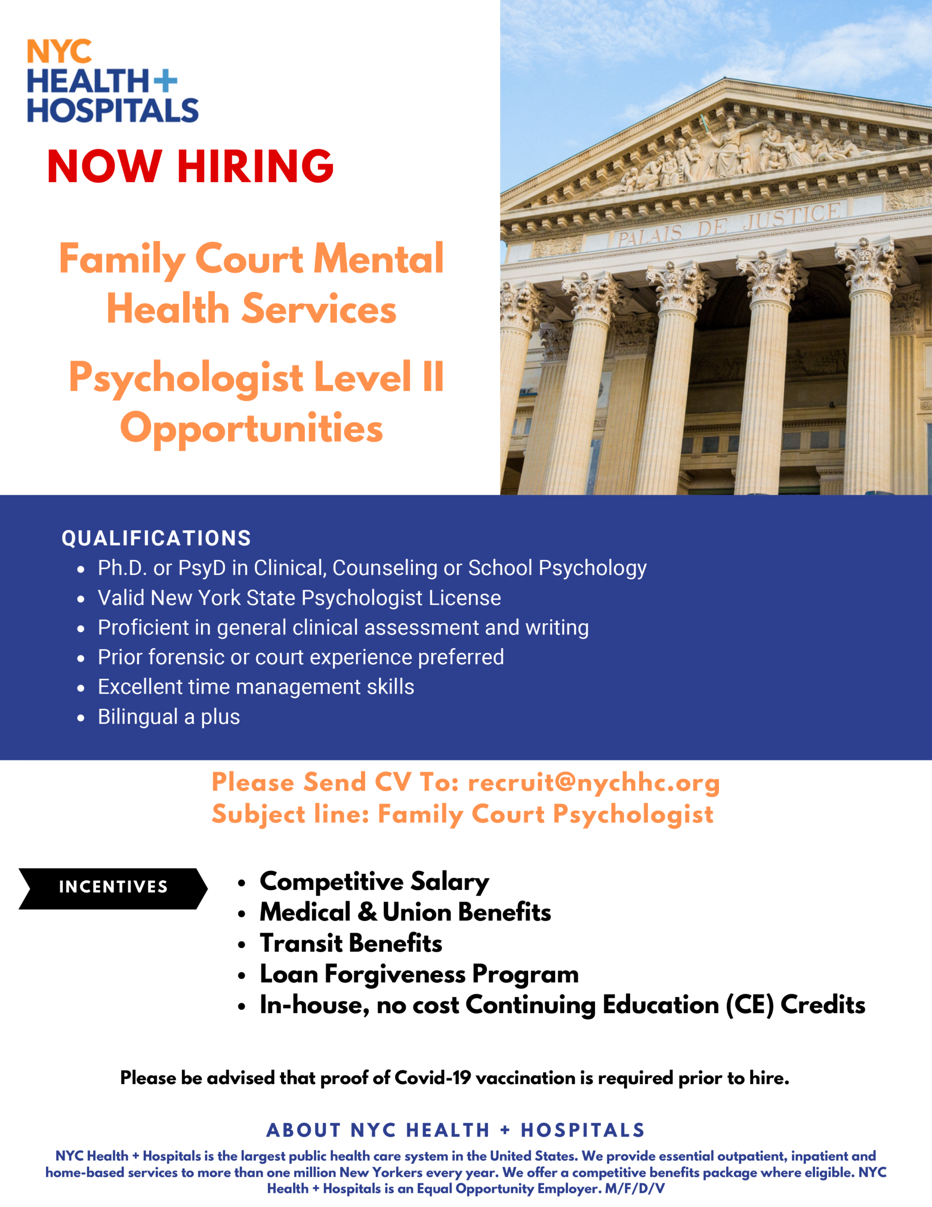 Now Hiring - NYC Health + Hospitals