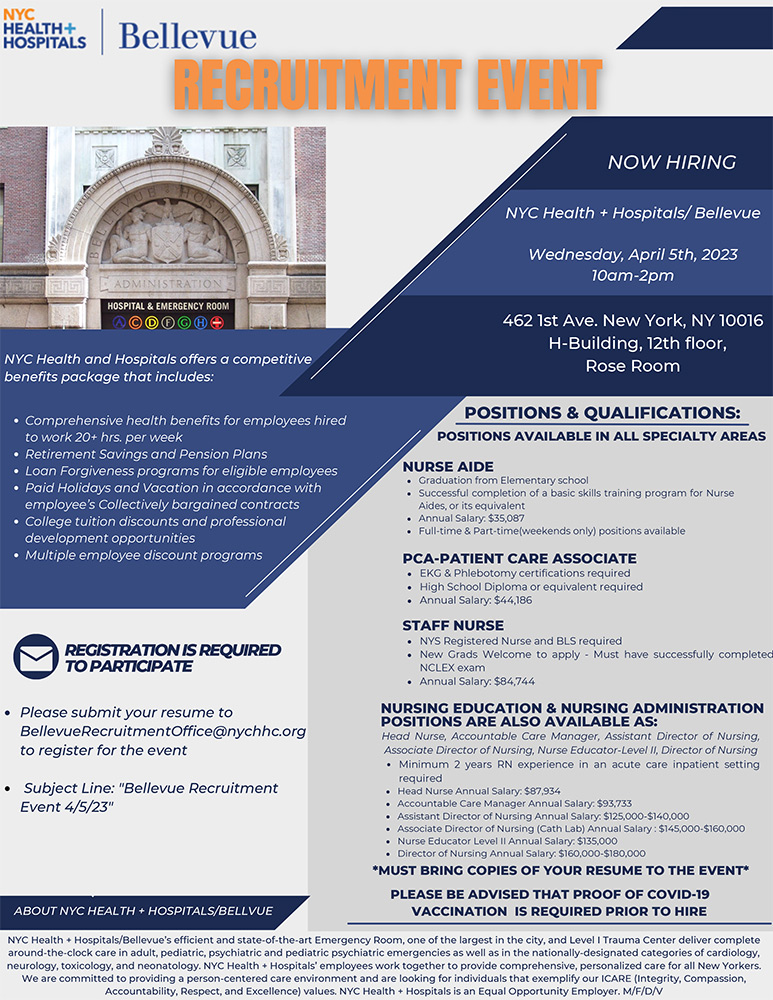Bellevue Recruitment Event - NYC Health + Hospitals