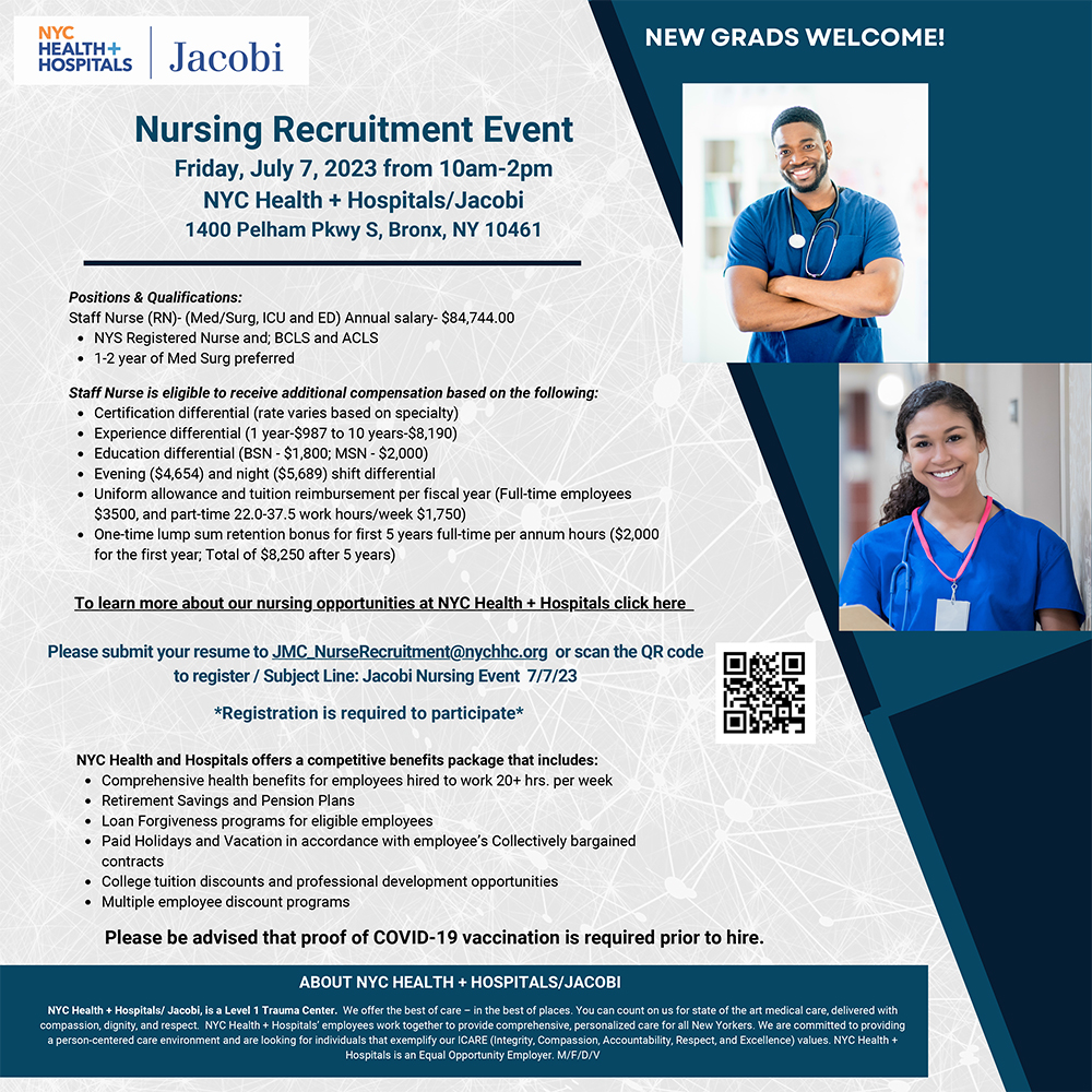 Jacobi Nursing Recruitment Event - NYC Health + Hospitals