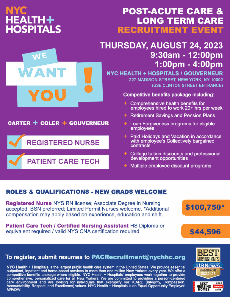 Post-Acute Care & Long Term Care Recruiting Event - NYC Health + Hospitals
