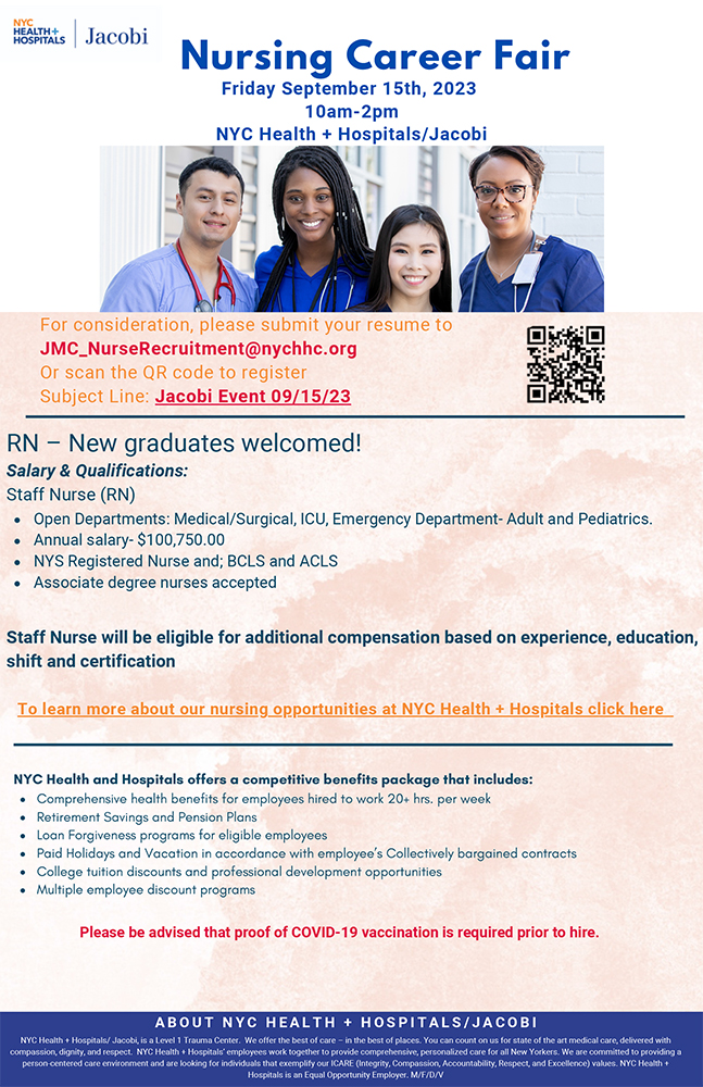 Jacobi Nursing Career Fair - NYC Health + Hospitals