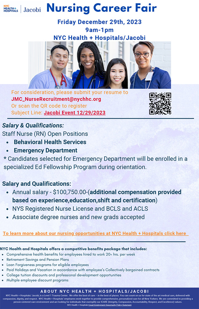 Jacobi Nursing Career Fair - NYC Health + Hospitals