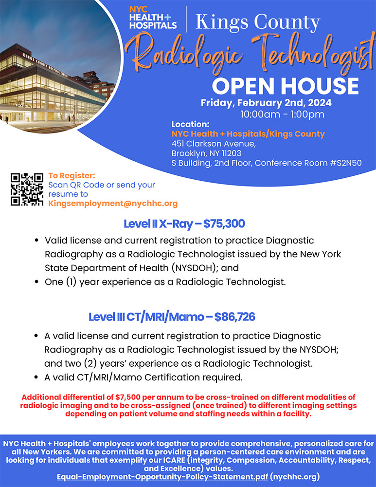 Kings County Radiologic Technologist Open House - NYC Health + Hospitals