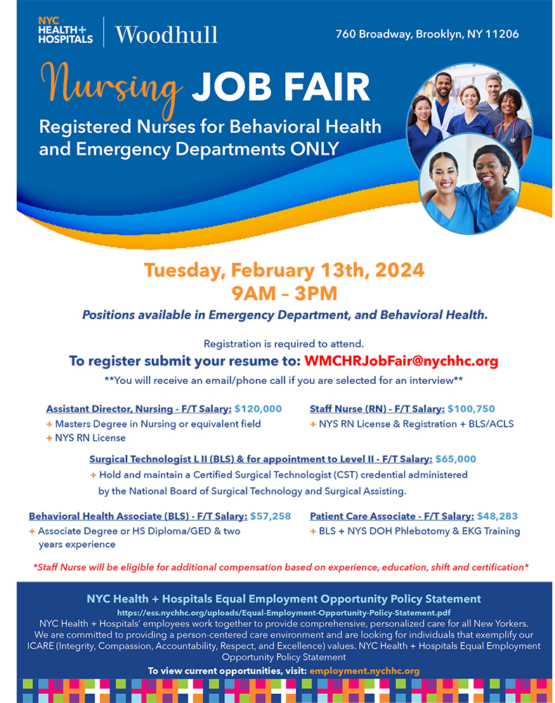Woodhull Nursing Job Fair - NYC Health + Hospitals