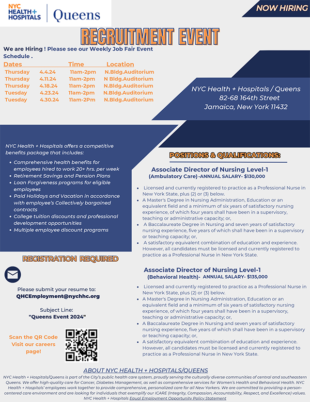 Queens Nursing Recruitment Event - NYC Health + Hospitals
