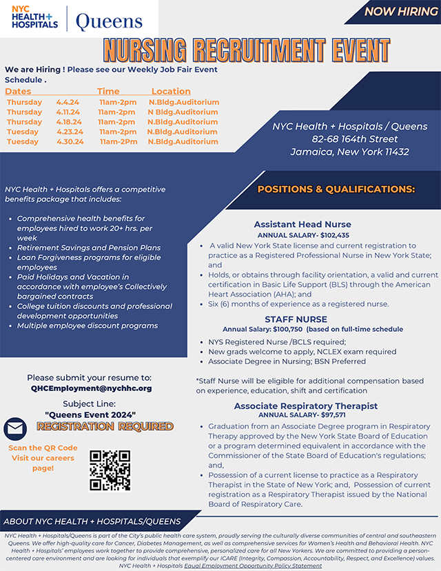 Queens Nursing Recruitment Event - NYC Health + Hospitals