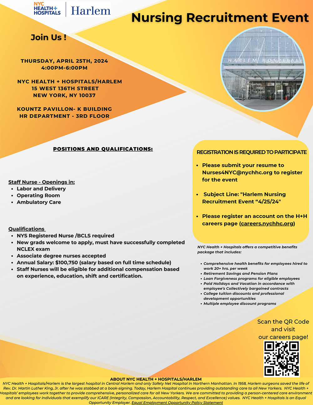 Harlem Nursing Recruitment Event - NYC Health + Hospitals