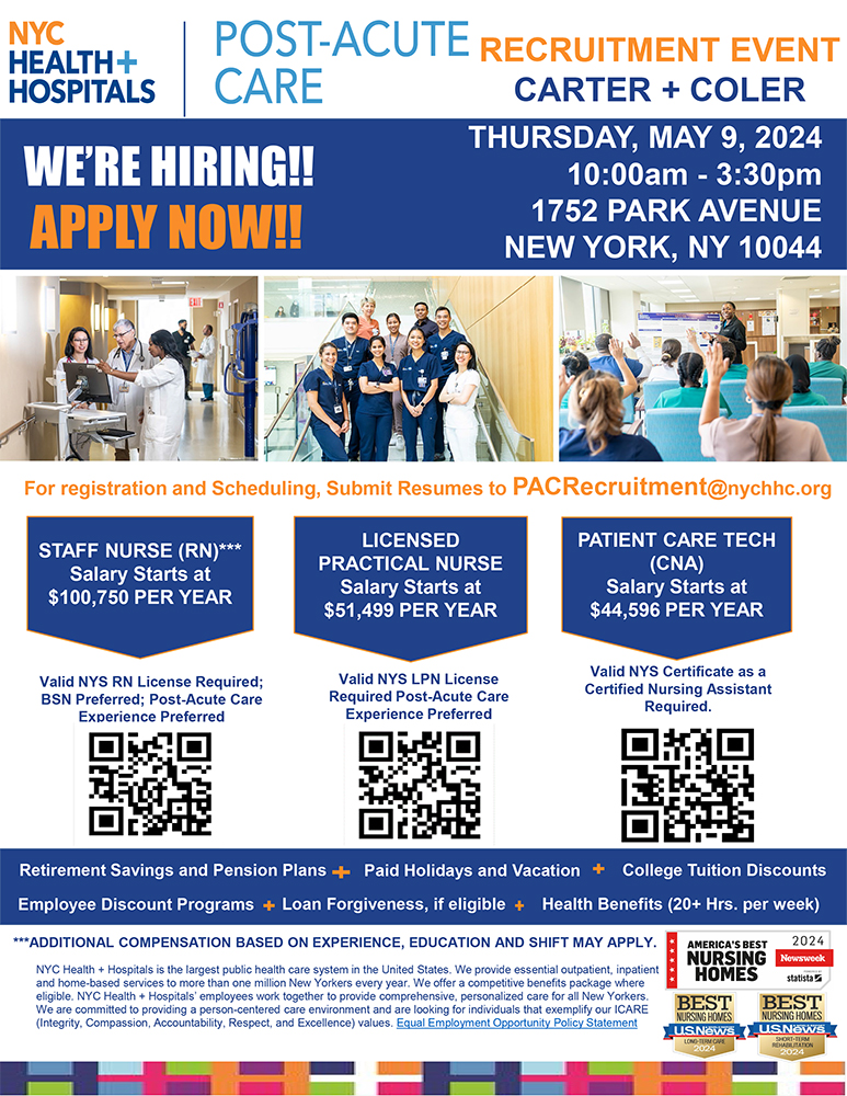 Carter and Coler Recruitment Event - NYC Health + Hospitals