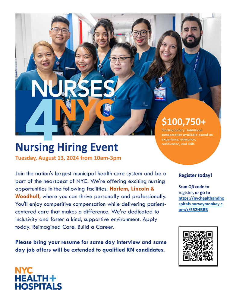 Nurses4NYC Nursing Hiring Event - NYC Health + Hospitals