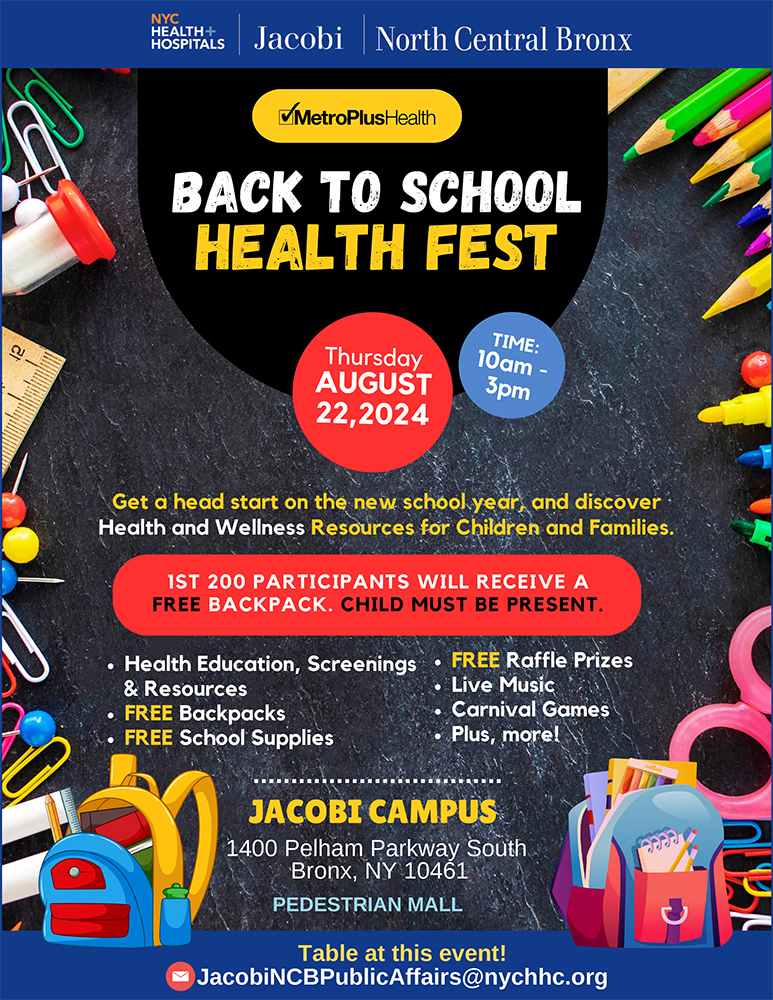 Jacobi Back-to-School Fest - NYC Health + Hospitals