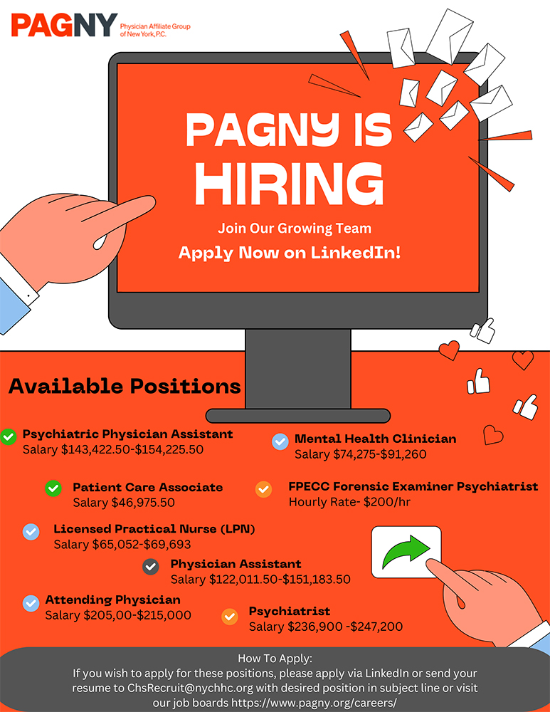 PAGNY is Hiring - Join Our Growing Team - NYC Health + Hospitals