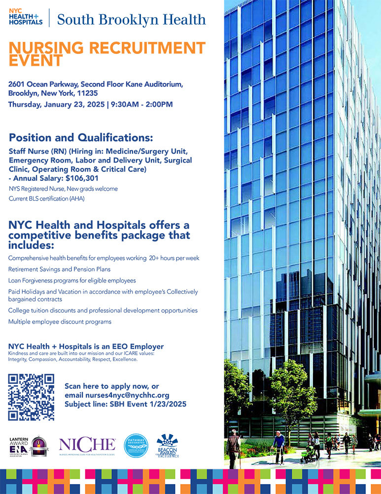 South Brooklyn Health Nursing Recruitment Event - NYC Health + Hospitals