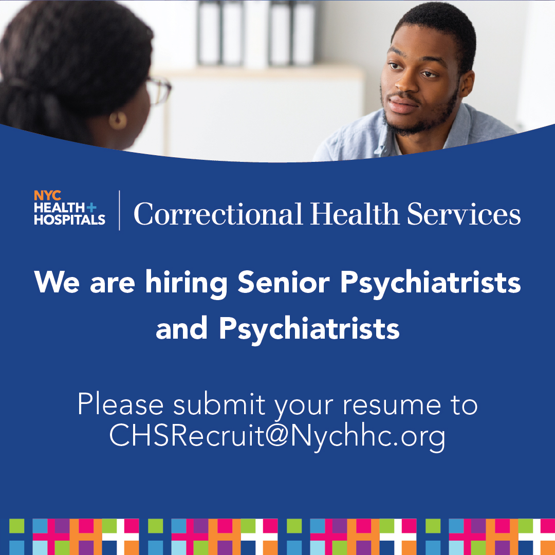 Correctional Health Services We Are Hiring Senior Psychiatrists and ...