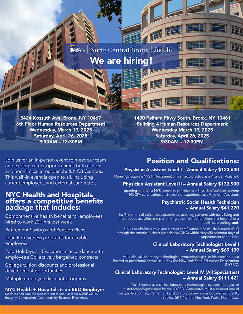 North Central Bronx We are hiring! Physician Assistant, Psych Social ...