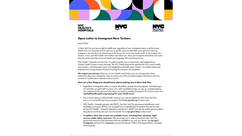 NYC Health + Hospitals, NYC Health Department, and NYC Mayor's Office ...
