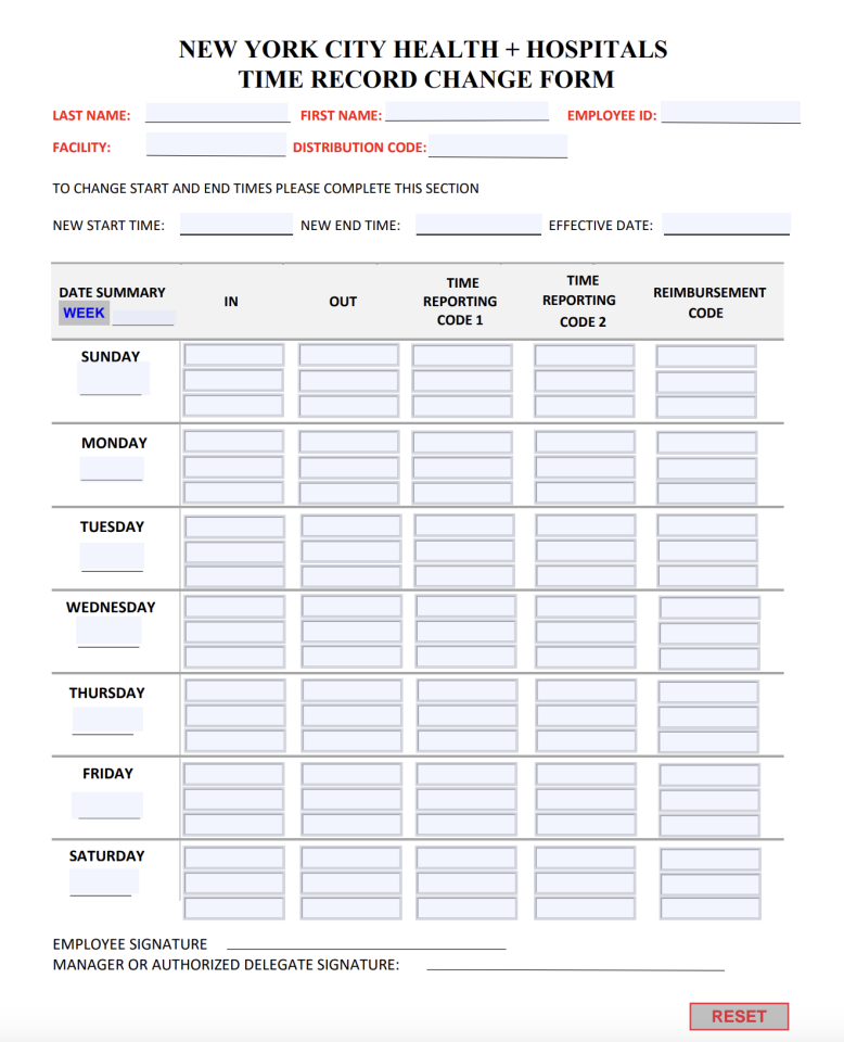 Timekeeping Forms, Guides, & Reference Materials - NYC Health + Hospitals