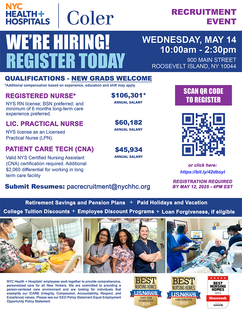Coler Recruitment Event - NYC Health + Hospitals
