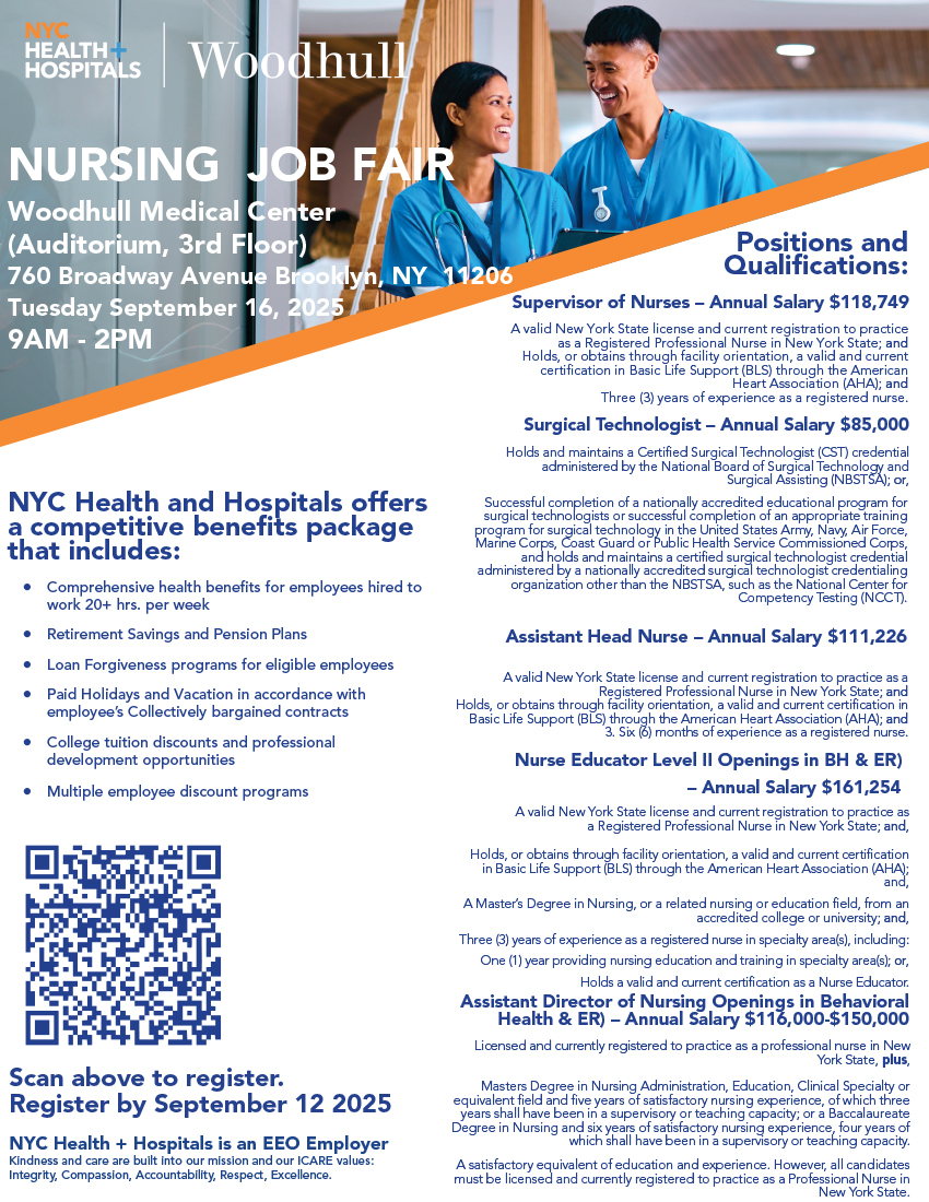 Woodhull Nursing Job Fair - NYC Health + Hospitals