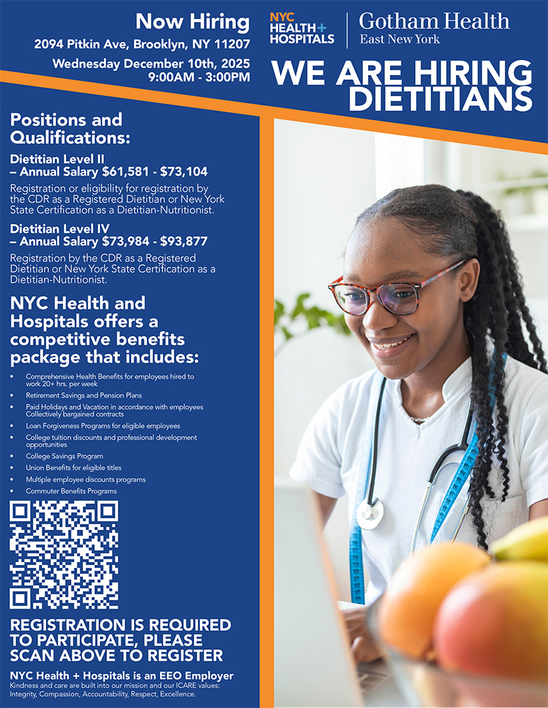 Gotham Health, East New York - We Are Hiring Dietitians Event - NYC ...
